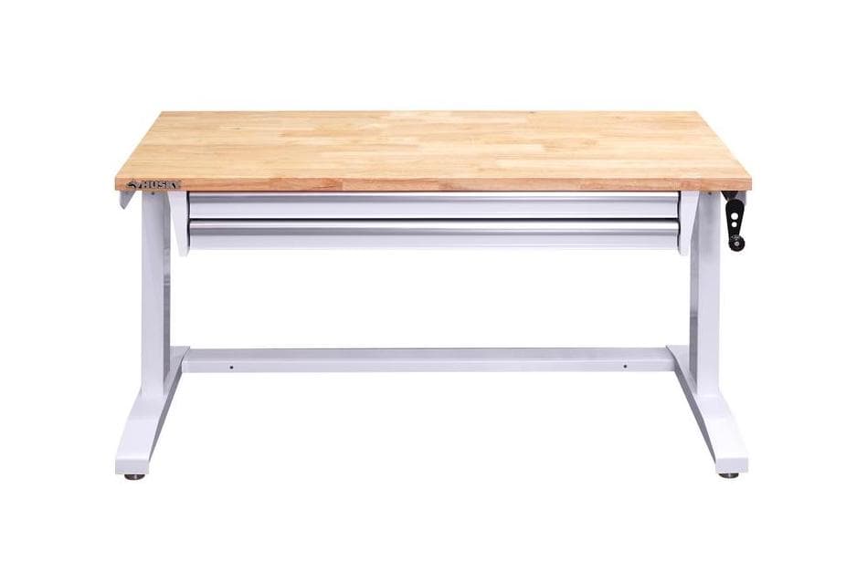 Husky adjustable table with drawers store